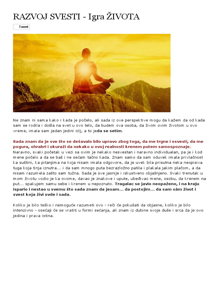 Razvoj Svesti-Nova Svest | PDF