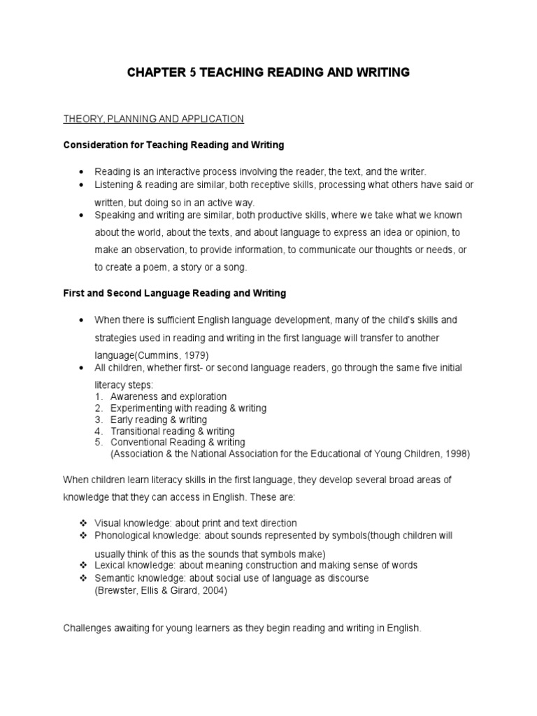 Chapter 5 Teaching Reading and Writing | Phonics | Reading (Process)