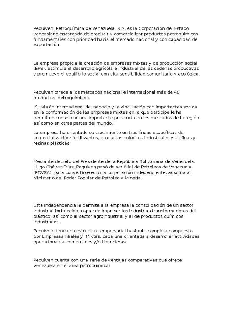 Pequiven | PDF | Venezuela | Economias