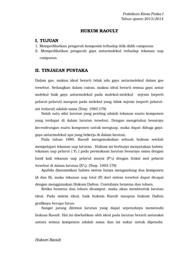 Hukum Raoult | PDF