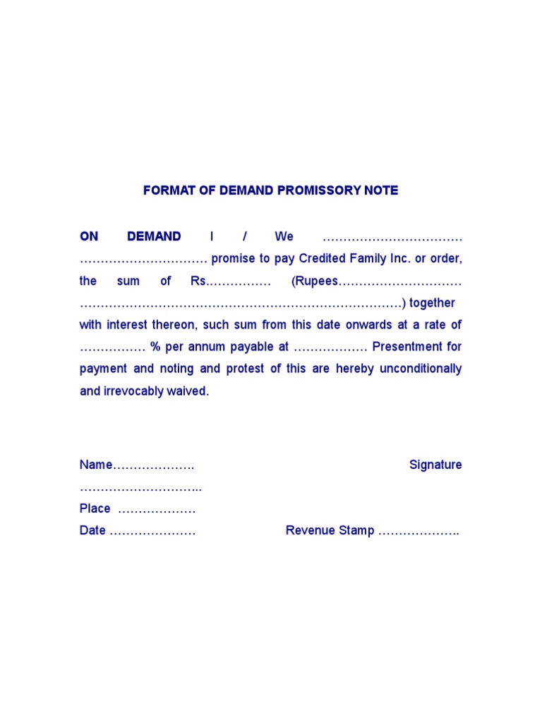 DPN - Demand Promissory Note. | PDF