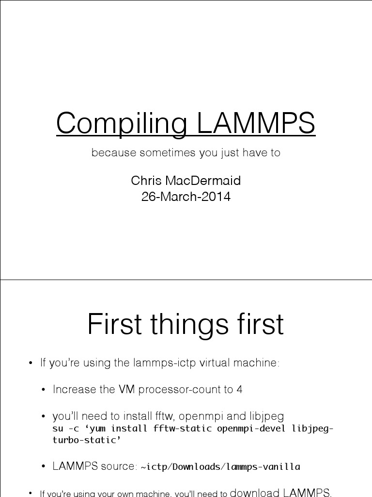 Compiling LAMMPS | PDF | Parallel Computing | Operating System Technology