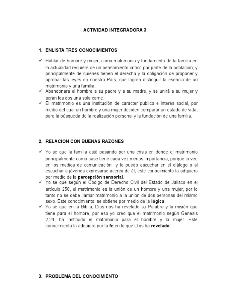 MIV-U2 - Actividad Integradora Fase 3 | PDF | Matrimonio | Falacia