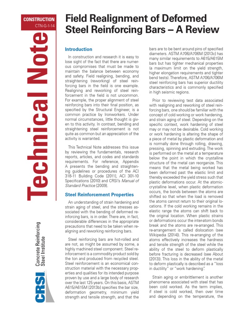 Crsi Tech Note Ctn G 1 14 Pdf