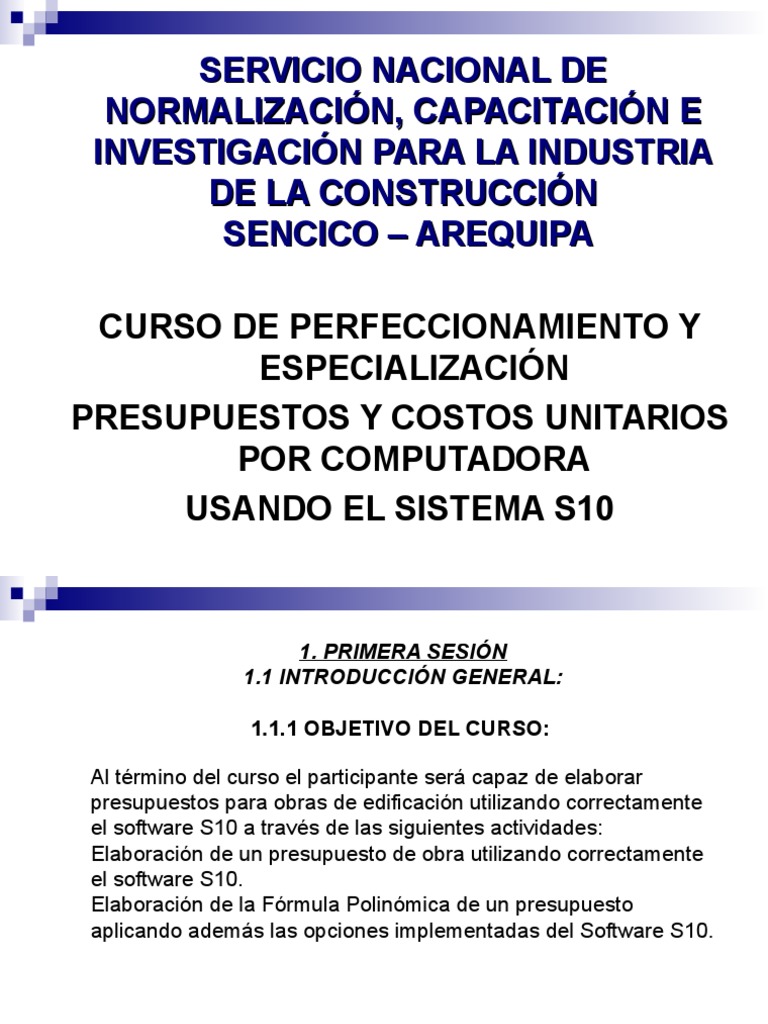 Presentación S10 | PDF | Presupuesto | Software