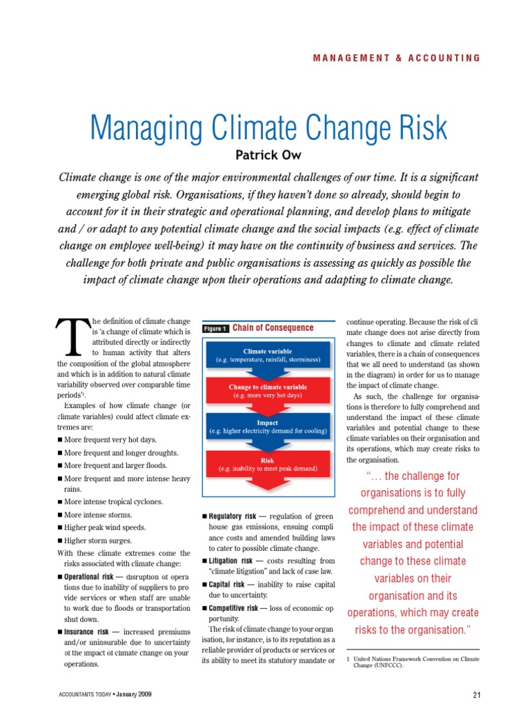 Managing Climate Change Risk | PDF | Effects Of Global Warming | Risk