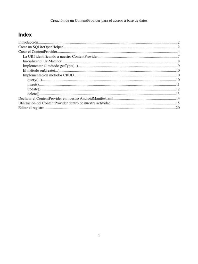 Android Content Provider Tutorial | PDF | Objeto (informática) | Bases de datos