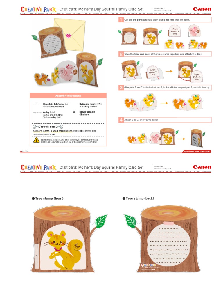 Mother's Day Squirrel Card Craft | PDF