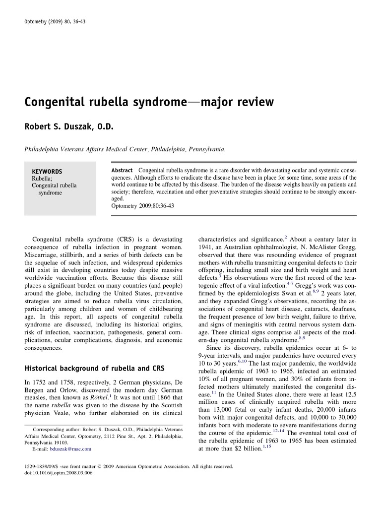 Understanding Congenital Rubella Syndrome | PDF | Fetus | Congenital ...