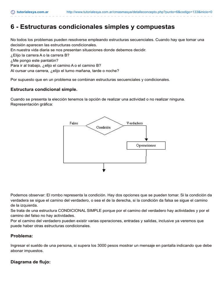 6 - Estructuras Condicionales Simples y Compuestas | PDF ...