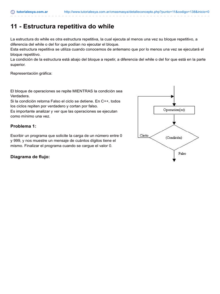 11 - Estructura Repetitiva Do While | PDF | C ++ | Áreas de informática