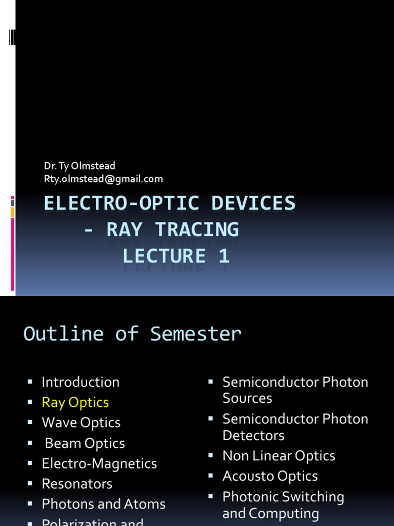 Electro-Optic Devices - Ray Tracing | PDF | Optics | Refraction