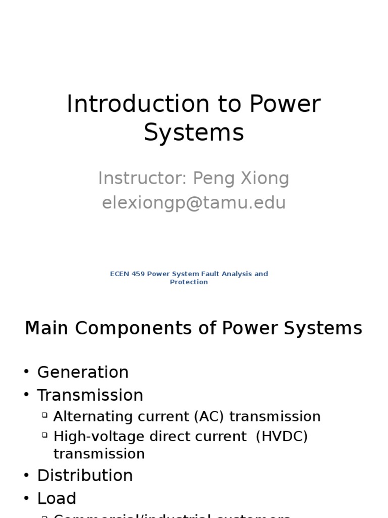 Introduction To Power System | PDF | Electricity Generation | Electric ...