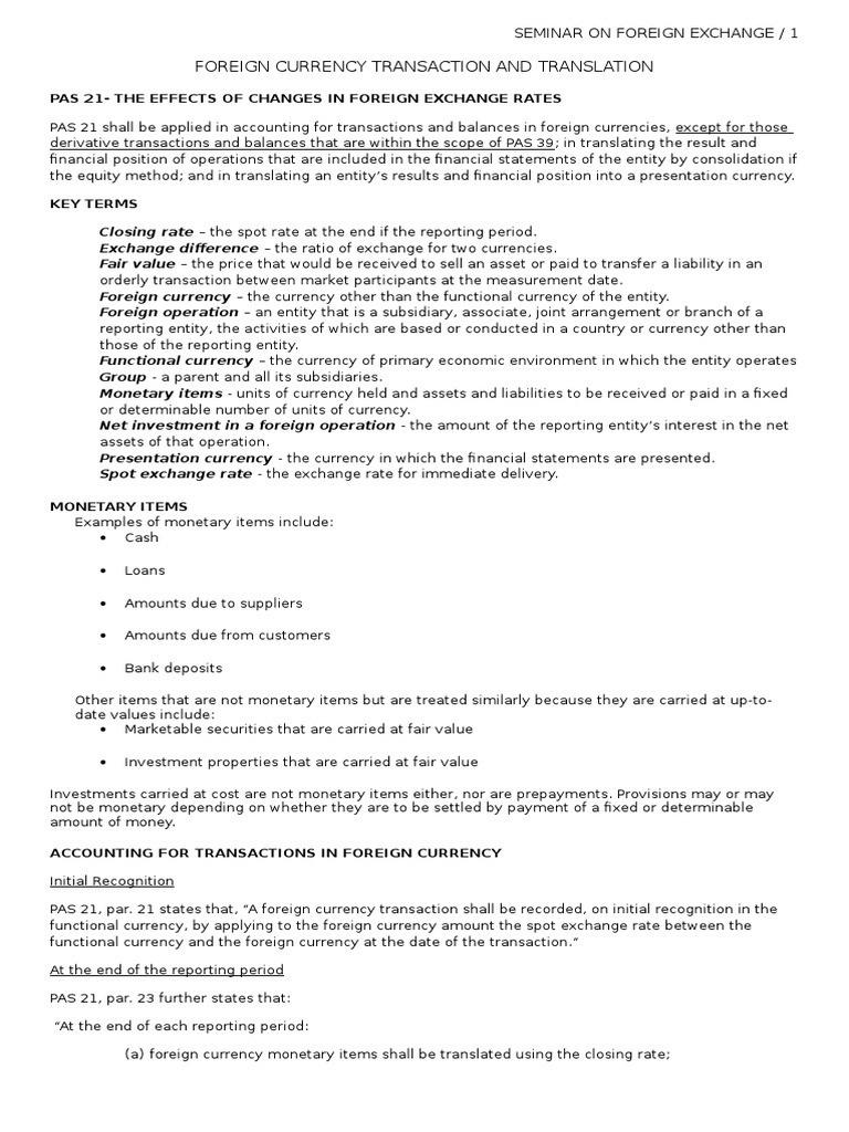 Module1 - Foreign Currency Transaction and Translation | PDF | Money ...