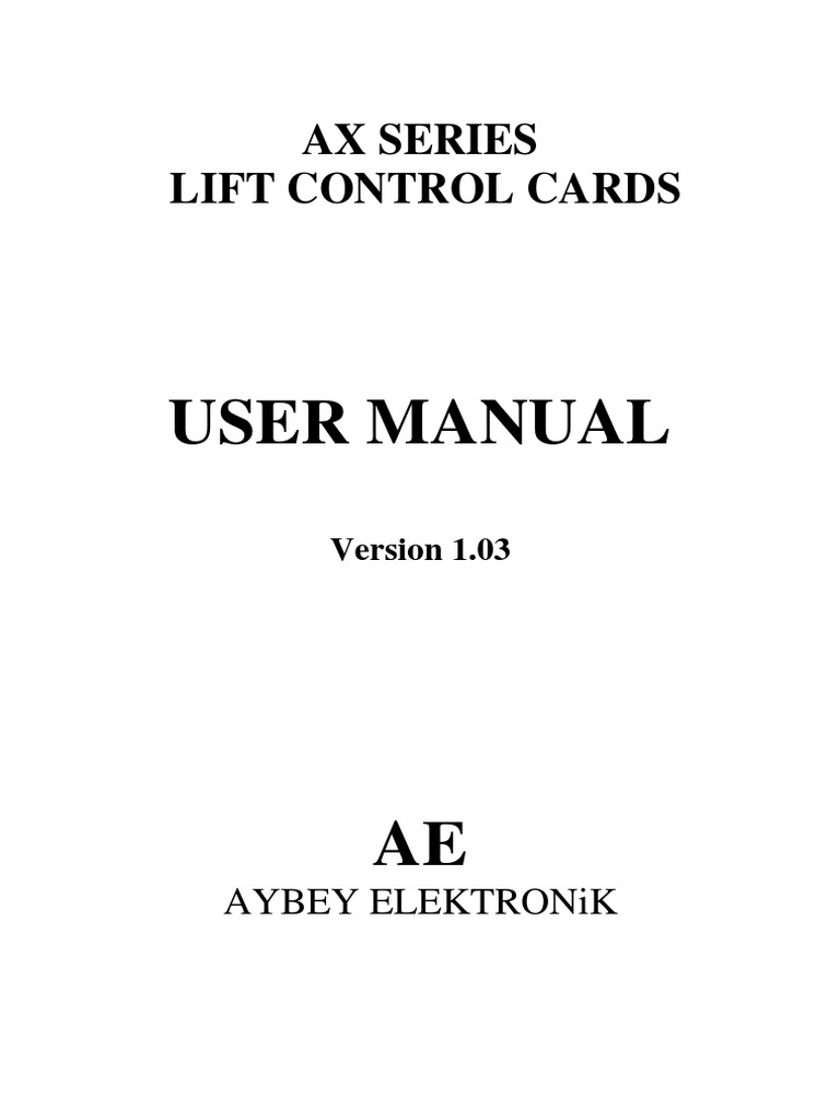Aybey Ax Manual | PDF | Elevator | Fuse (Electrical)