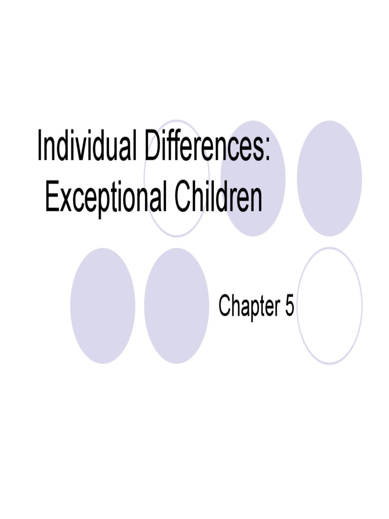 Individual Differences | PDF | Intellectual Disability | Individualized ...
