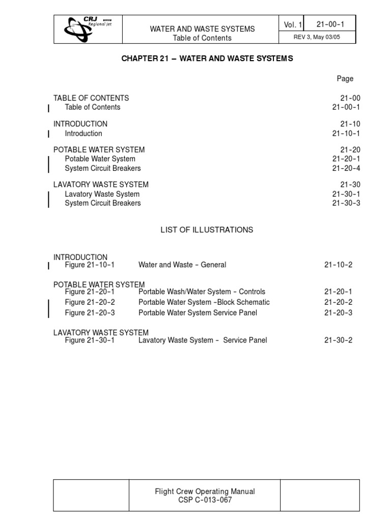Chapter 21 - Water and Waste Systems: REV 3, May 03/05 | Download Free ...