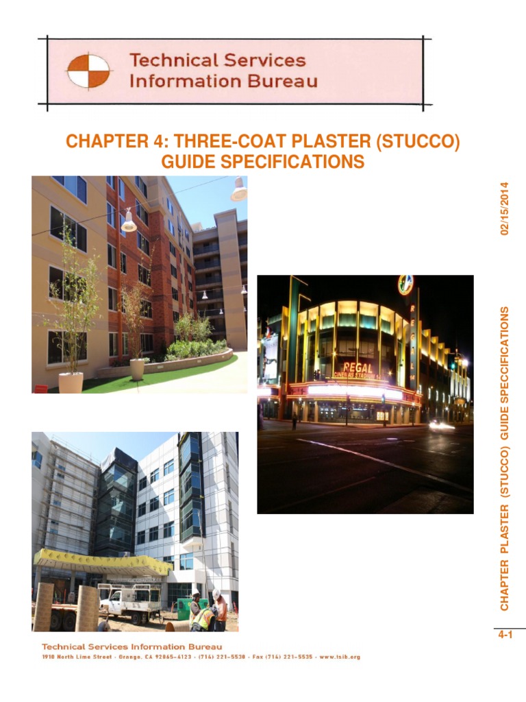 Plaster Assemblies Chapter 04 Three Coat Plaster Guide Specifications ...