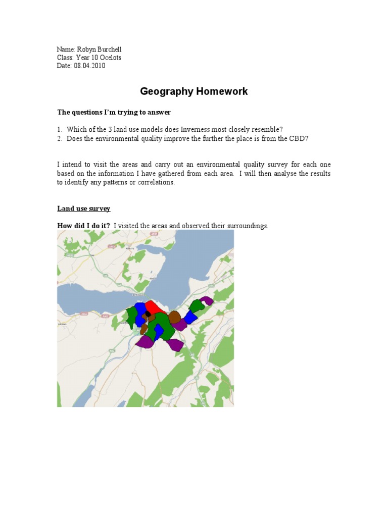 Geography Homework: The Questions I'm Trying To Answer | PDF | Street ...