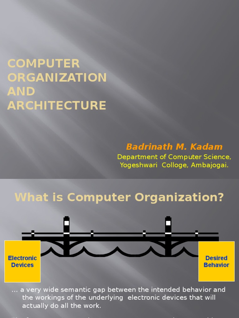 Computer Organization AND Architecture: Badrinath M. Kadam | PDF ...
