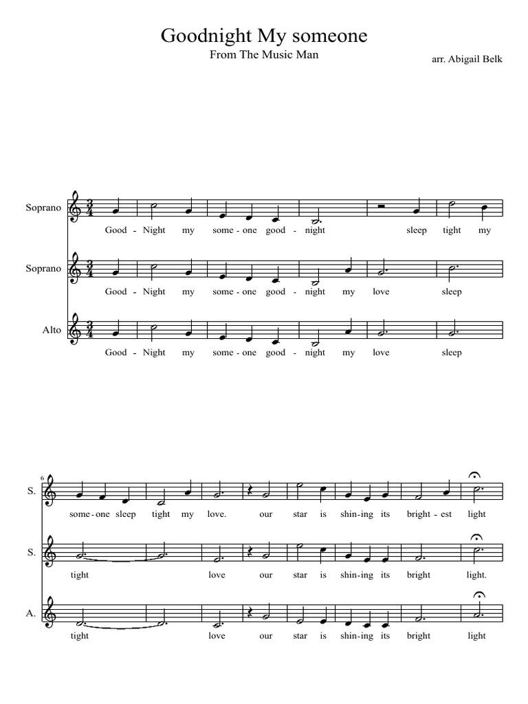 Goodnight My Someone: From The Music Man | PDF