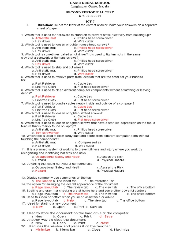 Icf Exam | PDF | Microsoft Word | System Software