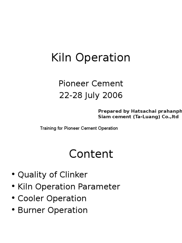 Kiln Operation | PDF