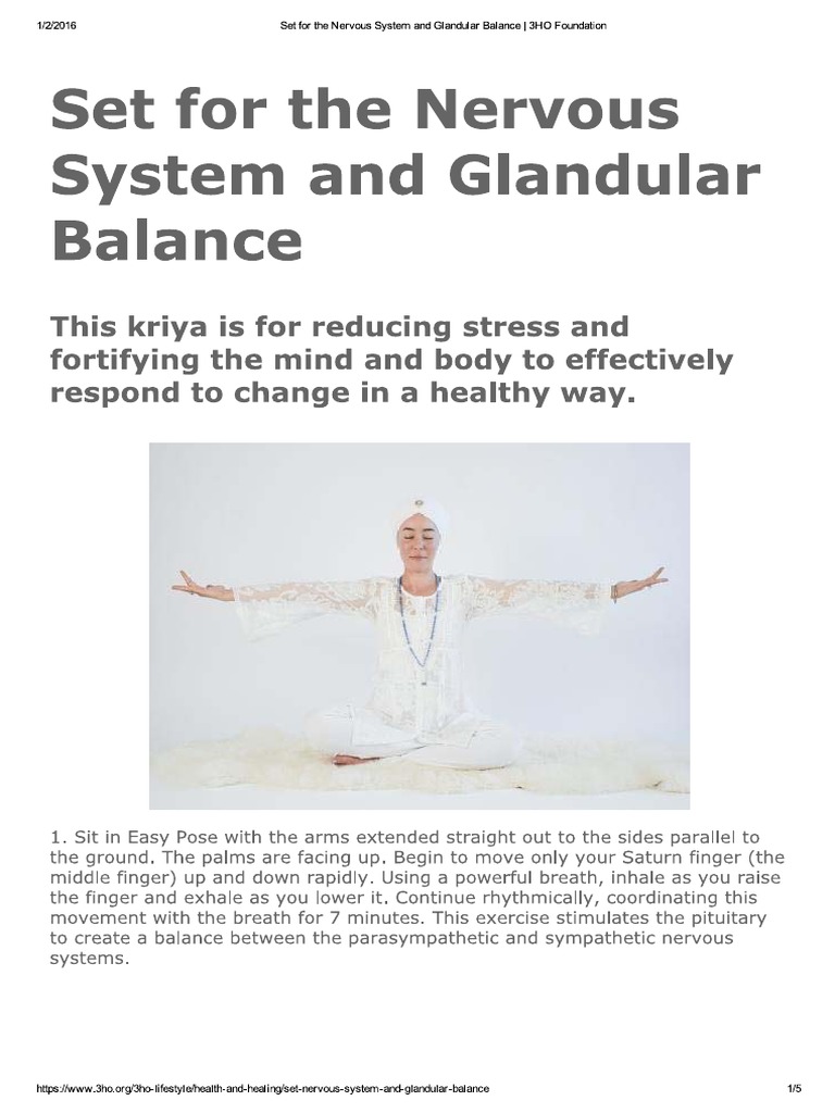 Set For The Nervous System and Glandular Balance | PDF
