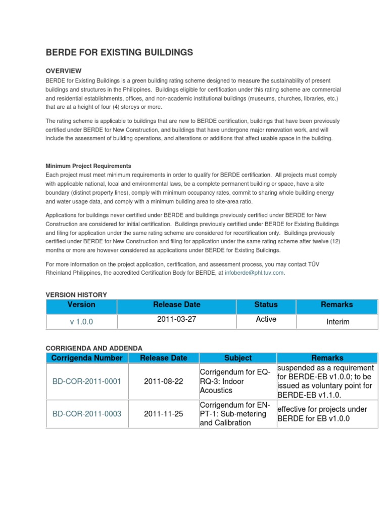 BERDE Certification Guide | PDF