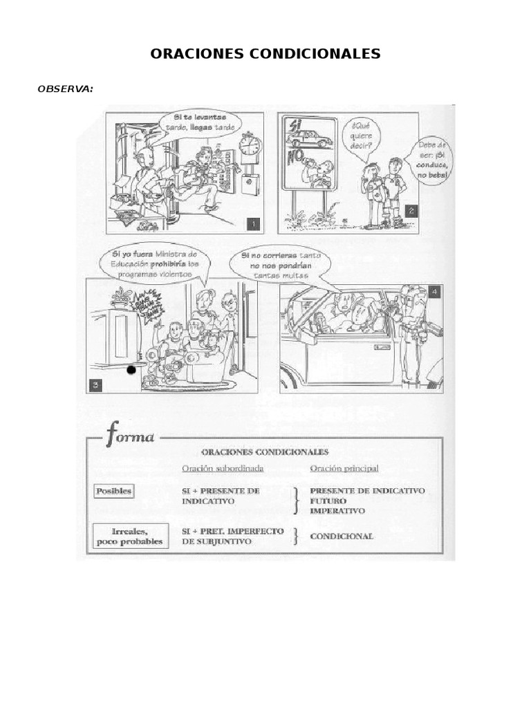 Ejercicios de Oraciones Condicionales | PDF | Artes del Lenguaje y ...