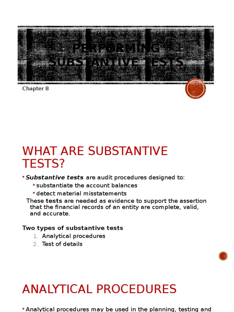 Performing Substantive Tests | PDF
