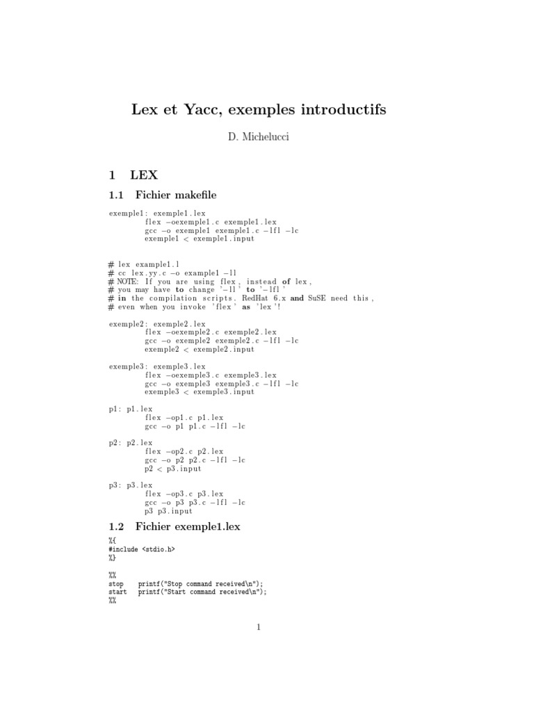 Cours Lex Yacc | PDF | Programmation informatique | Génie logiciel