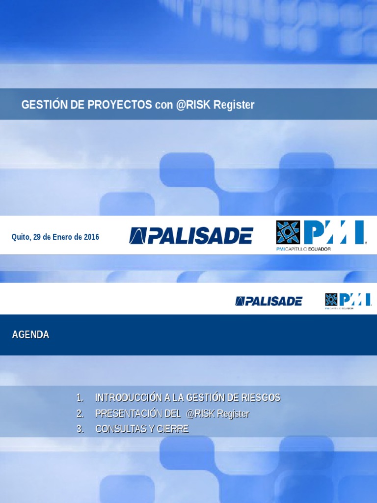 Gestion Riesgos Con Palisade @Risk Register | Probabilidad | Gestión de ...