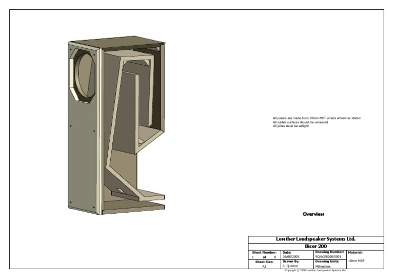 Lowther Enclosure Designs - Bicor200 | PDF | Technology & Engineering