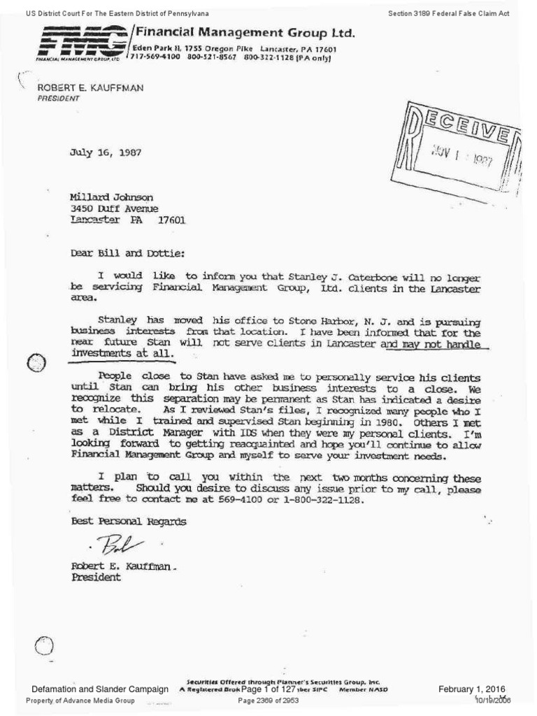 Defamation and Slander Campaign Page 1 of 127 February 1, 2016 | PDF ...