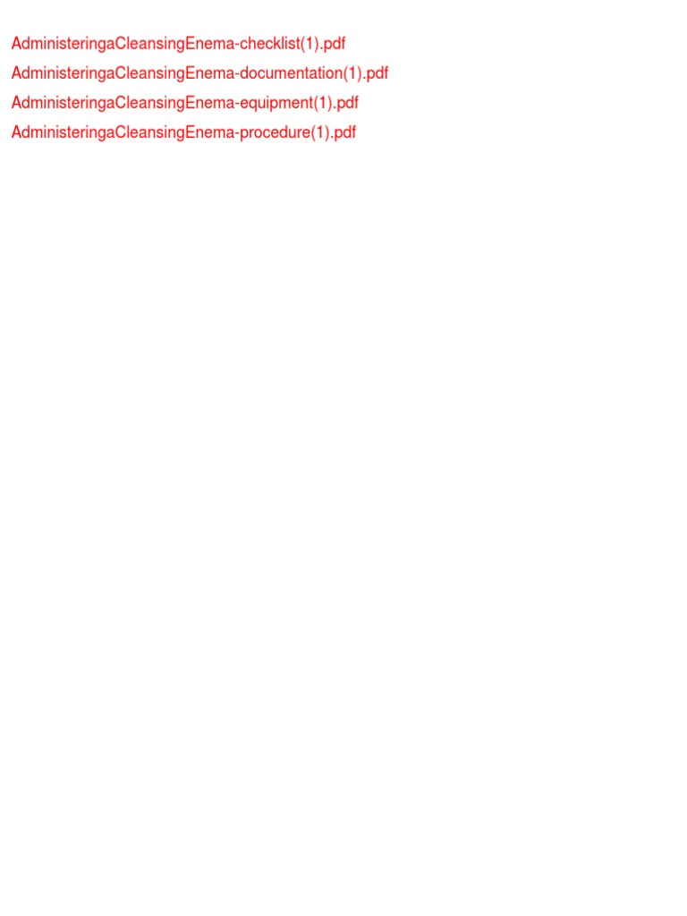 Administering A Cleansing Enema | PDF | Rectum | Patient