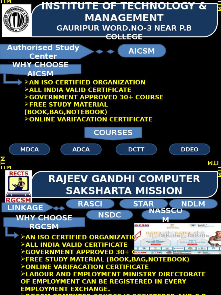 AICSM: ISO Certified Courses in Assam | PDF