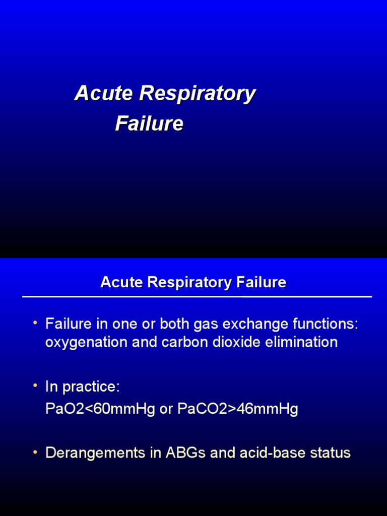 Acute Resp Failure | PDF | Lung | Respiratory System