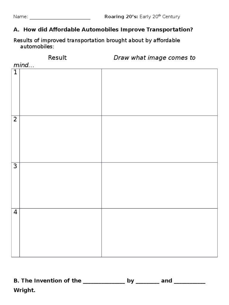 Early 20th Century Technology NEARPOD NOTES | PDF | Home & Garden | Art