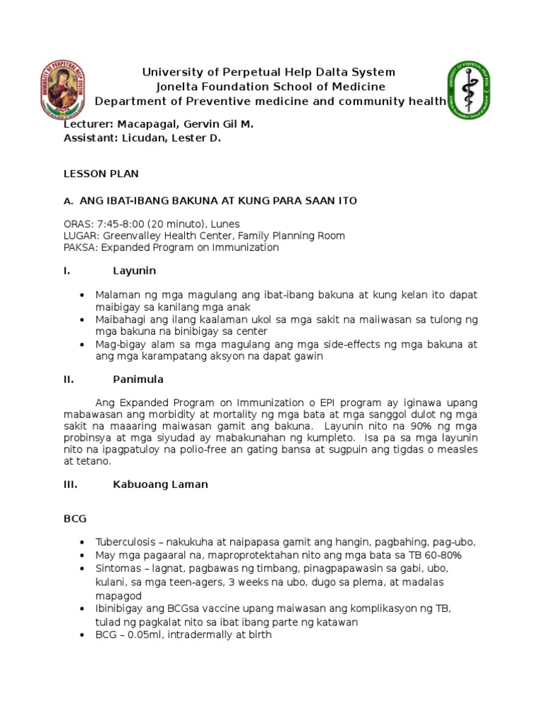 EPI Lesson Plan | PDF