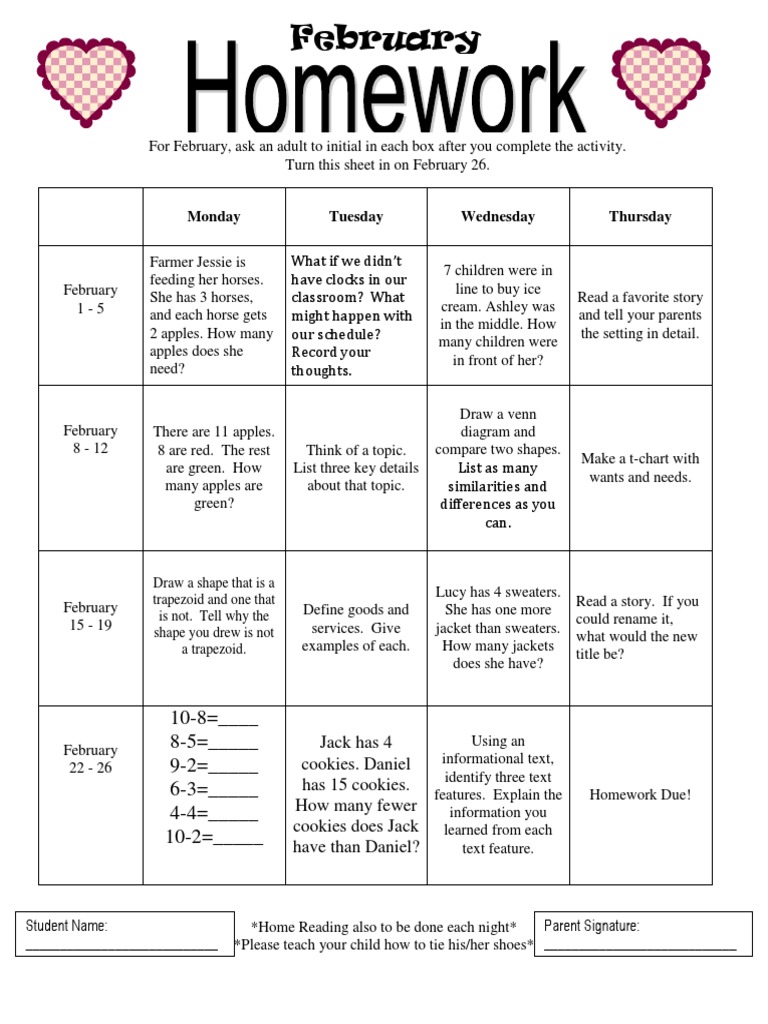 February Learning Activities Sheet | PDF | Language Arts & Discipline