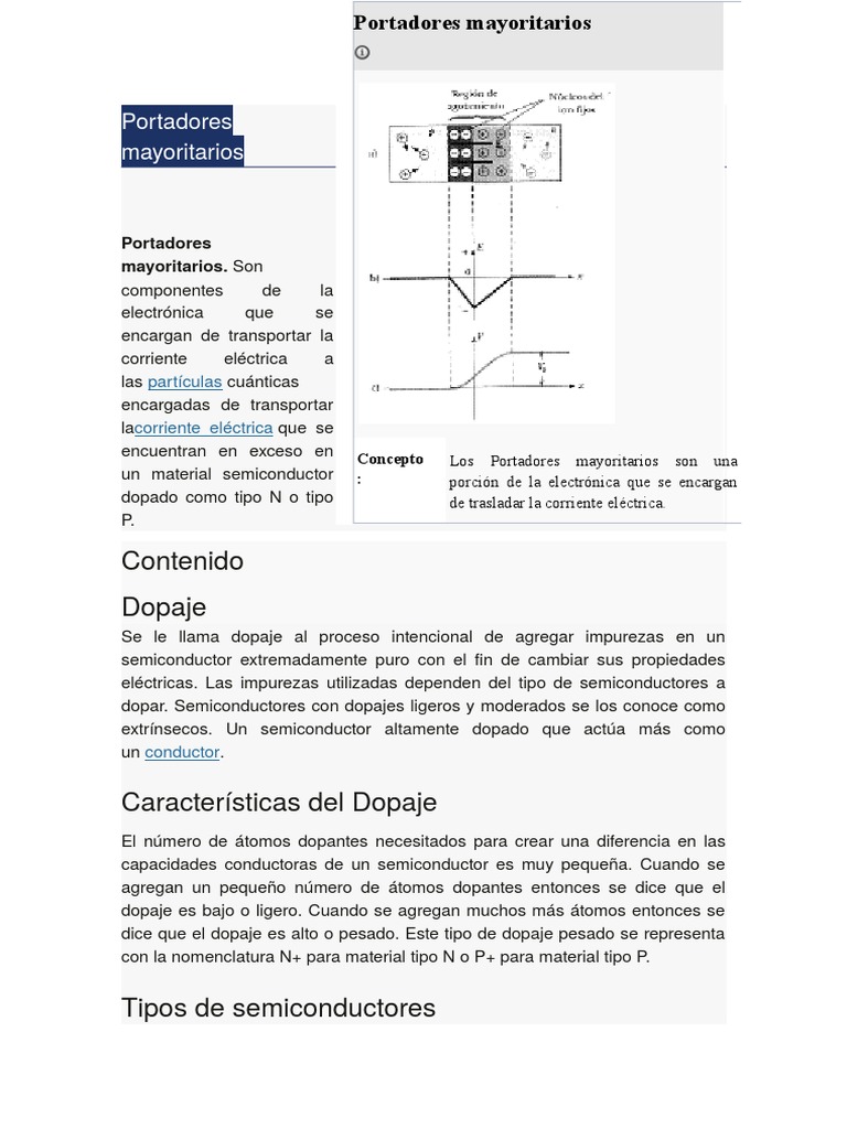 Portadores Mayoritarios | PDF | Dopaje (semiconductor) | Semiconductores