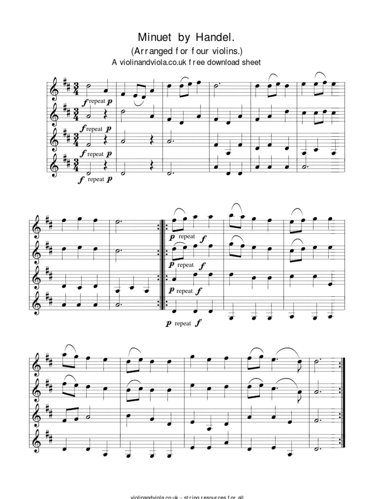 Handel Minuet | PDF | Musique classique | Compositions musicales