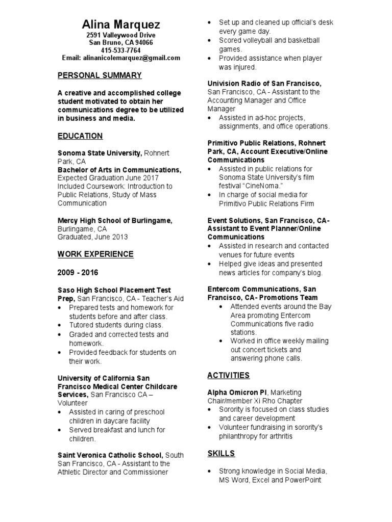 Alina Resume 2015 | PDF