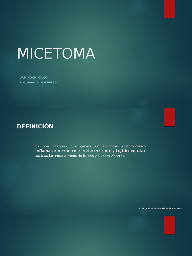 MICETOMA | PDF | Enfermedades y trastornos | Ciencias de la Salud