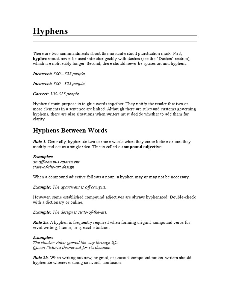 Hyphens | Adverb | Adjective