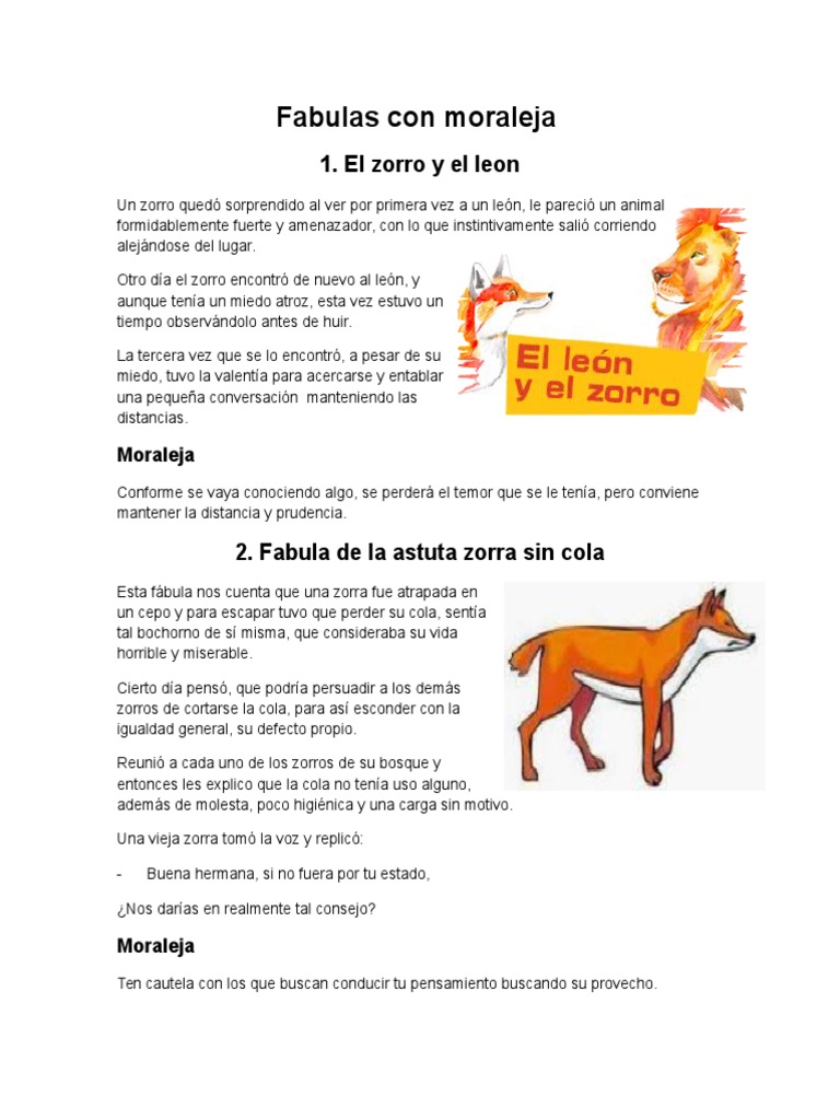 Fabulas Con Moraleja | PDF | Ficción general