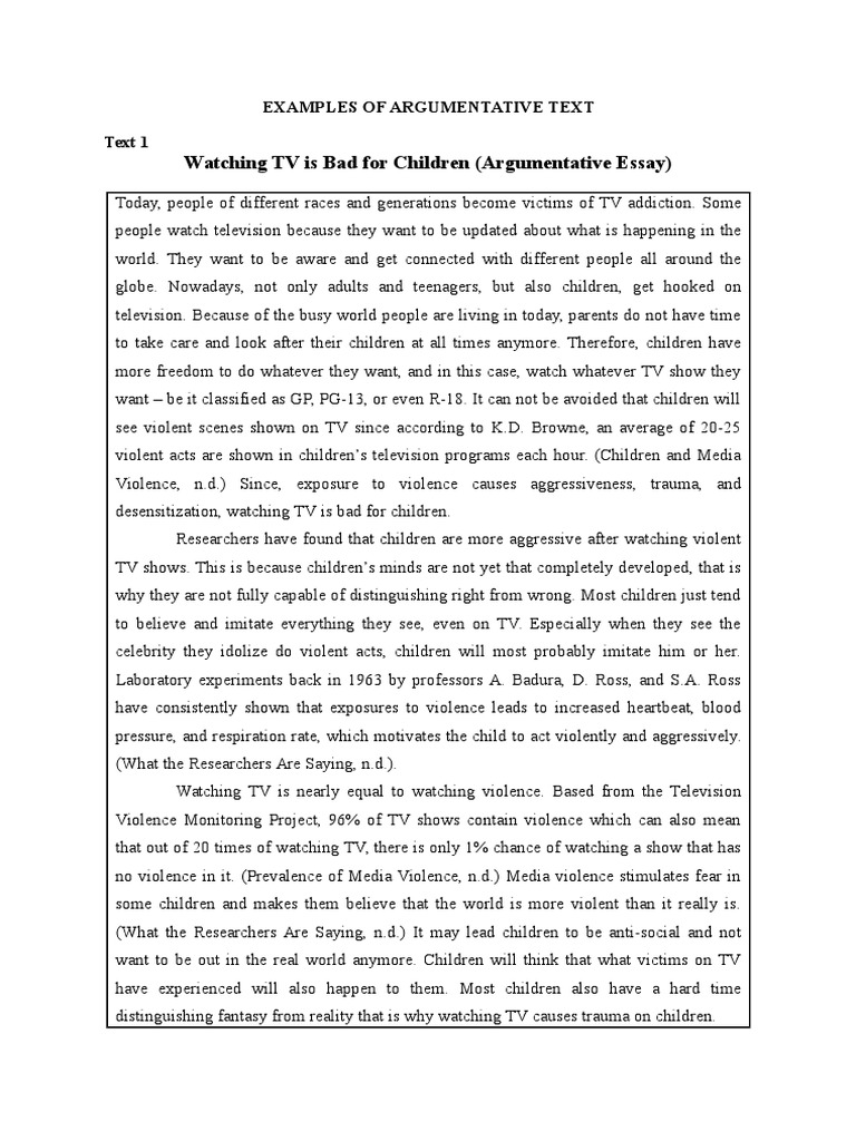 An Example of Argumentative Essay | PDF | Social Media | Popular ...