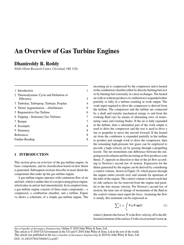 Overview of Gas Turbine Engines | PDF | Jet Engine | Gas Turbine