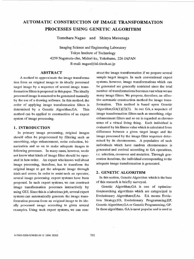Automatic Construction Image Transformation Processes Using Genetic ...
